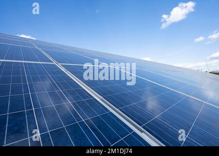 A view of solar panels with reflection sky Stock Photo - Alamy