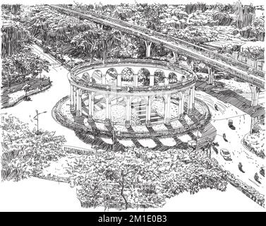 Mumbai city Line art Background India Maharashtra metro city. Mumbai ...