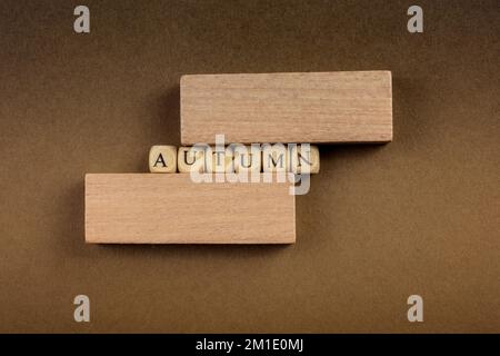 Autumn or fall composition or concept and word Autumn Stock Photo - Alamy