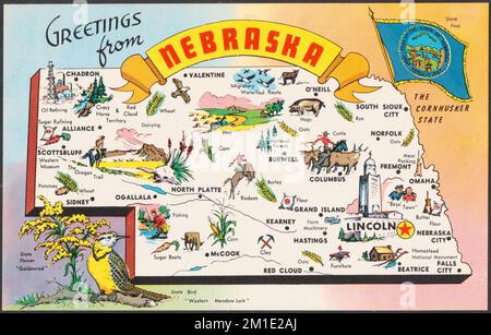 Greetings from Nebraska , Maps, Tichnor Brothers Collection, postcards ...