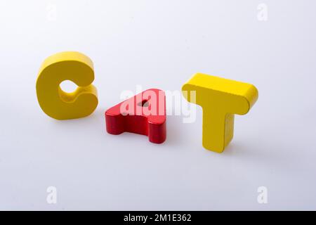 The word CAT written with colorful letter blocks Stock Photo - Alamy