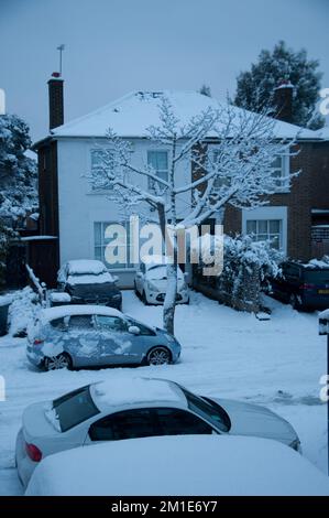 Snow in London - Everything covered in snow, street scene, London, UK ...