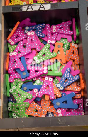 Colorful alphabet letter icons in stock in view Stock Photo - Alamy