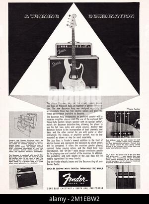 A Fender ad encouraging the use of both Fender guitars and Fender ...