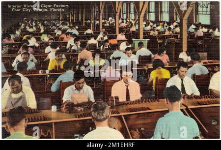 Interior view of cigar factory, Ybor City, Tampa, Florida , Industrial ...