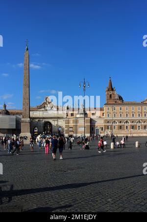 Piazza del Popolo Grand, landmark square centred by Rome's oldest ...