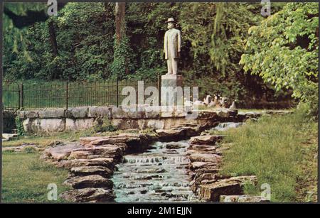 Jack Daniel's statue and spring , Rivers, Jack Daniel Distillery ...