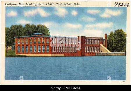 Ledbetter Mill, looking across lake, Rockingham, N.C. , Industrial ...