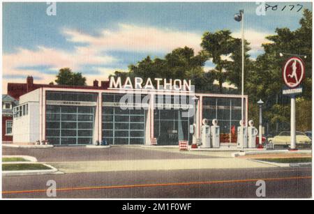 Marathon , Automobile service stations, Tichnor Brothers Collection ...