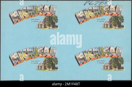 Michigan , Capitols, Tichnor Brothers Collection, postcards of the ...