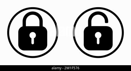 Unlocked round padlock white flat icons on color rounded square ...