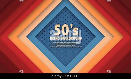 Abstract funky 1950's background with rhombus elements and retro colors ...