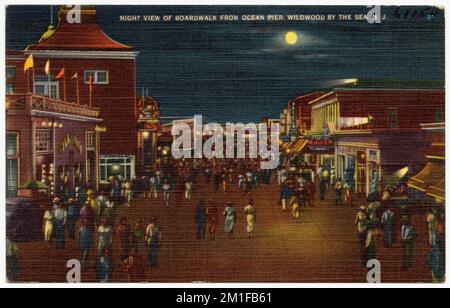 Ocean Pier at night, Wildwood, N. J. , Piers & wharves, Beaches ...