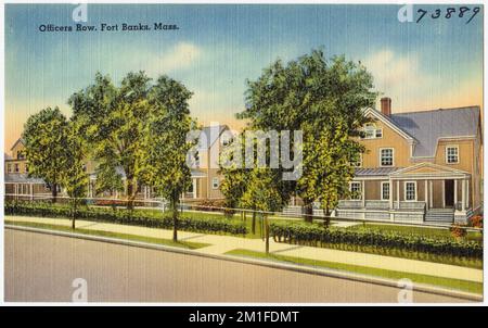 Officers Row, Fort Banks, Mass. , Military facilities, Tichnor Brothers ...