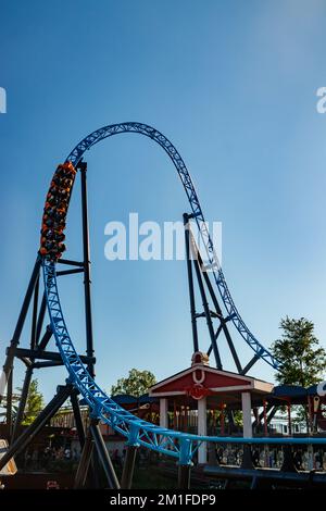 Taiga, a steel roller coaster ride by Intamin, in Linnanmäki amusement ...