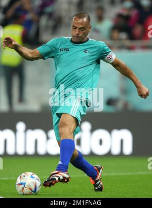 Team A's Cafu during a Workers and FIFA Legends Match at the Al Thumama ...