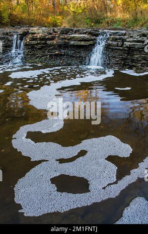 Waterfall Glen Forest Preserve is named after this man-made waterfall ...