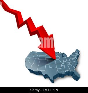USA Recession and American economy contraction cycle as a US decline or ...