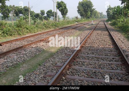 Narrow gauge railway on ground for rail Stock Photo - Alamy