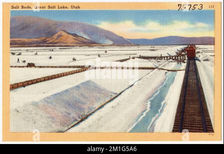Salt beds, Great Salt Lake, Utah , Tichnor Brothers Collection ...