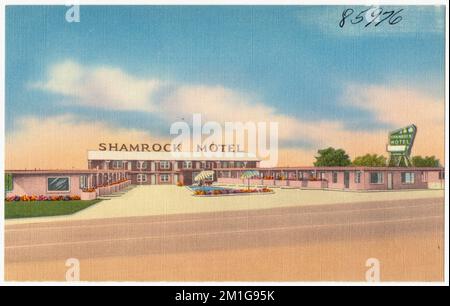Shamrock Motel , Motels, Tichnor Brothers Collection, postcards of the ...