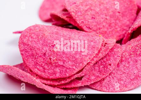 red chips isolate. close-up potato chips Stock Photo - Alamy