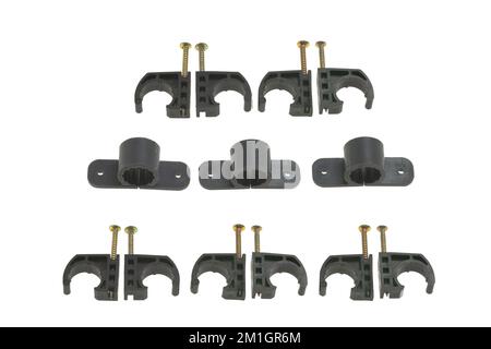 Plastic fasteners for water pipes in the construction of wooden houses ...