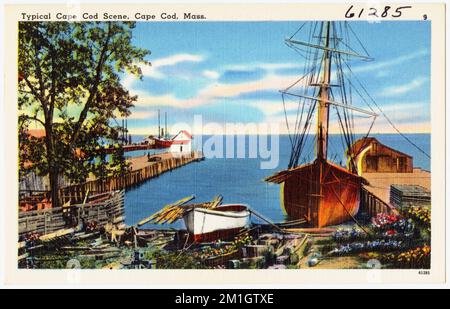 Typical Cape Cod scene, Cape Cod, Mass. , Piers & wharves, Boats ...