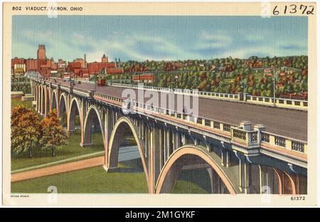 Viaduct, Akron, Ohio , Bridges, Tichnor Brothers Collection, postcards ...