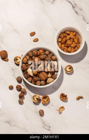 different nuts in a plate closeup ,concept of healthy nutrition Stock ...