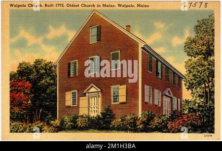 Walpole Church, built 1772, oldest church in Maine, Walpole, Maine ...