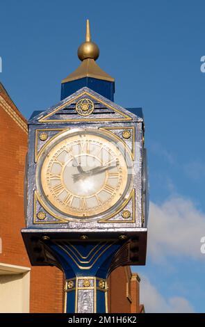The entrance to the Potteries Shopping Centre, with the clock tower ...