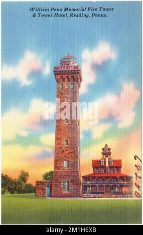 The William Penn Memorial Fire Tower and Tower Hotel in Reading ...