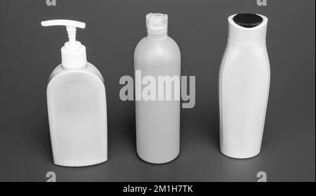Easy to refill and dispense. Toiletry bottles in row. Refillable ...