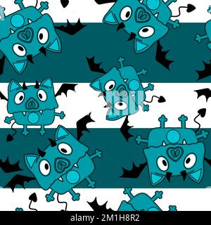 Halloween animals seamless bats pattern for wrapping paper and kids ...