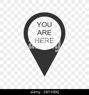 You and we are here map pin icons isolated on transparent background ...