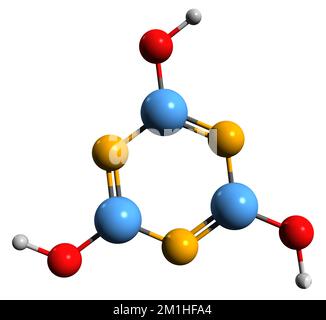 3D image of Melamine skeletal formula - molecular chemical structure of ...