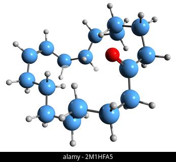 3D image of Muscone skeletal formula - molecular chemical structure of ...
