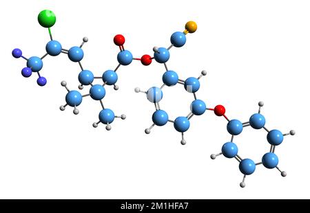 Cyhalothrin insecticide molecule. Skeletal formula Stock Photo - Alamy