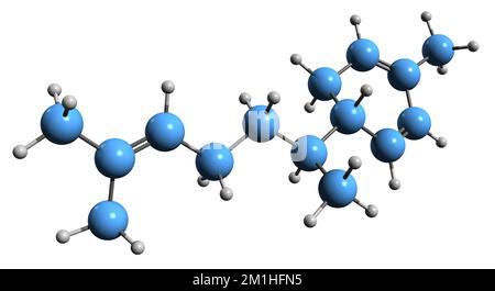 3D image of Zingiberene skeletal formula - molecular chemical structure ...
