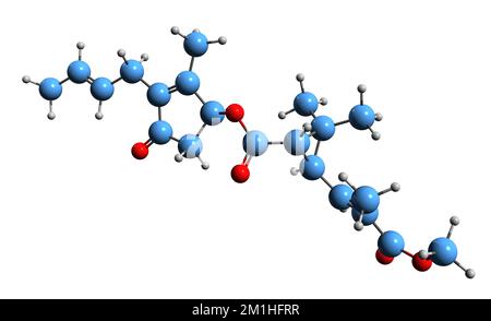 3D image of Pyrethrin II skeletal formula - molecular chemical ...