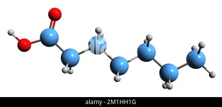 3D image of Ricinoleic acid skeletal formula - molecular chemical ...
