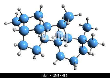 3D image of Growth hormone skeletal formula - molecular chemical ...