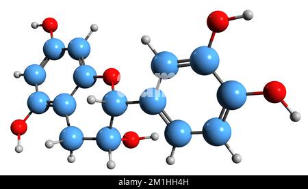3D image of Flavan skeletal formula - molecular chemical structure of ...