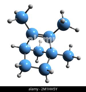 3D image of fenchen skeletal formula - molecular chemical structure of ...