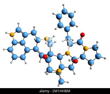 3D image of ergot alkaloid skeletal formula - molecular chemical ...