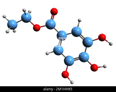 3D image of Gallic acid skeletal formula - molecular chemical structure ...