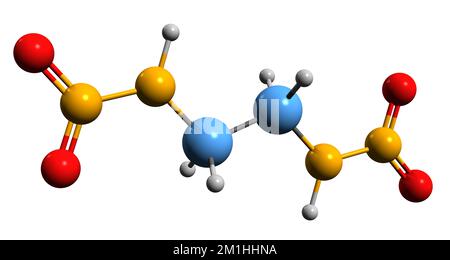 3D image of Ethylenediamine skeletal formula - molecular chemical ...