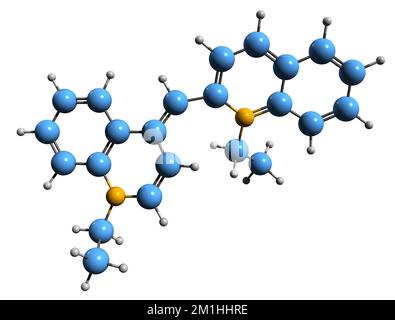 3D image of cyanine skeletal formula - molecular chemical structure of ...