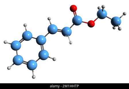 3D image of Cinnamic acid skeletal formula - molecular chemical ...